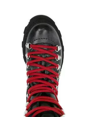 GANNI Lace-up Lug-sole Boots - Brown