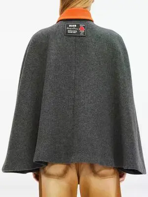 MSGM Attached Scarf Cape - Grey