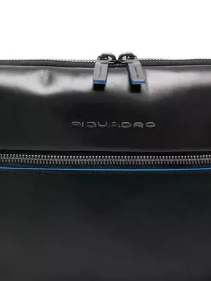 PIQUADRO Logo-plaque Zip-fastening Shoulder Bag - Black