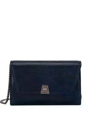 Akris Anouk Chain-strap Lizard-effect Clutch Bag - Blue