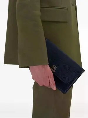 Akris Anouk Chain-strap Lizard-effect Clutch Bag - Blue