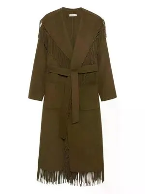 Simkhai Fringe-trimmed Belted Coat