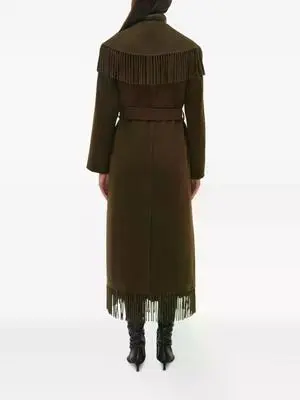 Simkhai Fringe-trimmed Belted Coat