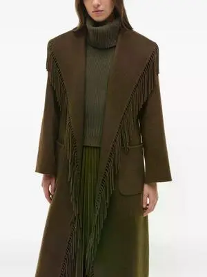 Simkhai Fringe-trimmed Belted Coat