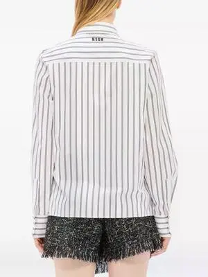 MSGM Striped Bow-detail Shirt