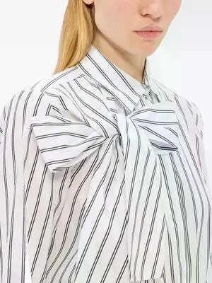 MSGM Striped Bow-detail Shirt