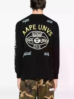 AAPE BY *A BATHING APE Logo-print Cotton T-shirt - Black