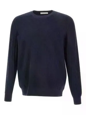 DIKTAT Diamond-pattern Crew-neck Sweater - Blue