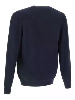 DIKTAT Diamond-pattern Crew-neck Sweater - Blue