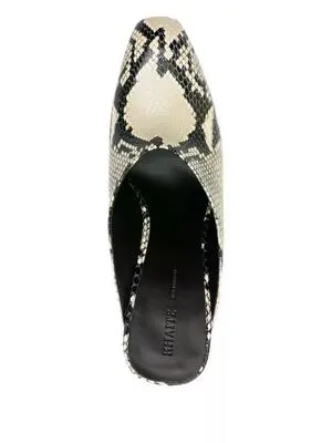 Khaite Snakeskin-effect Heeled Mules