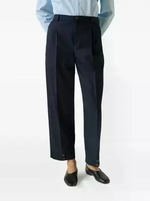 Soeur Pleated Cropped Trousers - Blue