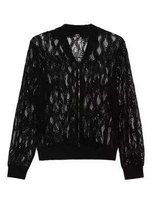 Liu Jo Lace-panel Zip-front Cardigan