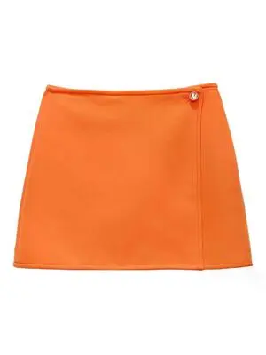 MSGM Button-fastening Mini Skirt - Orange