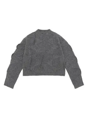 HELIOT EMIL Merino Wool-blend Cropped Sweater - Grey