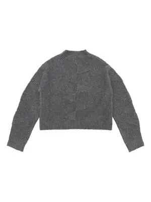HELIOT EMIL Merino Wool-blend Cropped Sweater - Grey