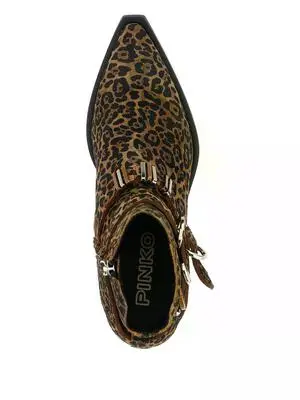 Pinko Leopard-print Ankle Boots