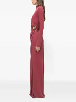 Simkhai Izadora Draped Jewel-embellished Dress - Red