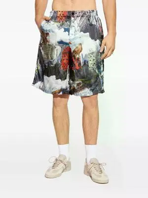 Off-White Graphic-print Drawstring Shorts