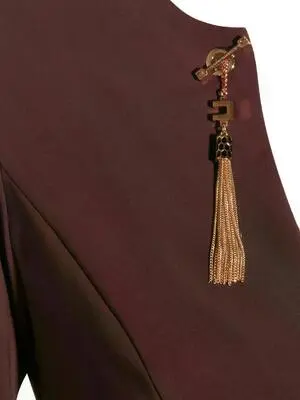 Elisabetta Franchi Tassel-embellished Long-sleeve Dress - Red