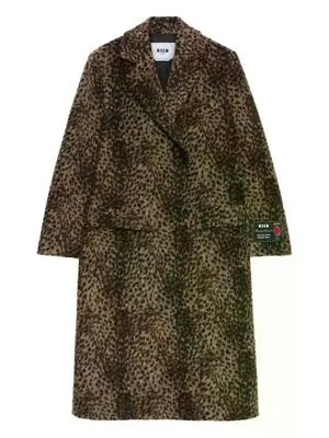MSGM Leopard-print Double-breasted Coat