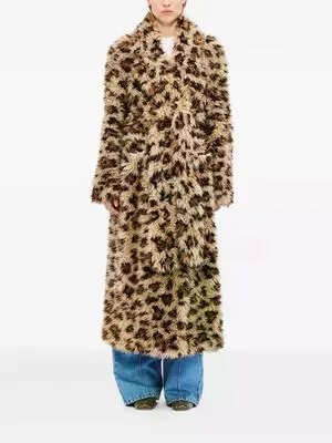 MSGM Leopard-print Belted Coat