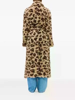 MSGM Leopard-print Belted Coat