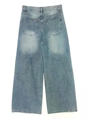 B+AB Distressed Wide-leg Jeans