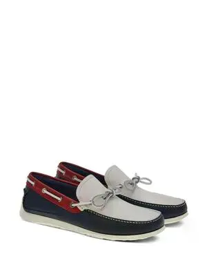 FERRAGAMO Colour-block Leather Boat Shoes