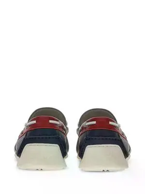 FERRAGAMO Colour-block Leather Boat Shoes