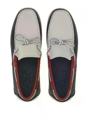 FERRAGAMO Colour-block Leather Boat Shoes