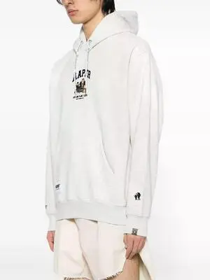 AAPE BY *A BATHING APE Logo-appliqué Hoodie - Grey