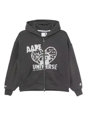 A BATHING APE Aape * Logo-print Zip-up Hoodie - Grey