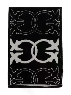 Pinko Love Birds Fringed Scarf - Black