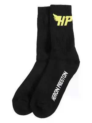 Heron Preston Fly Logo-intarsia Socks - Black
