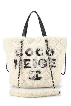 Chanel Shearling 'coco Neige' Tote