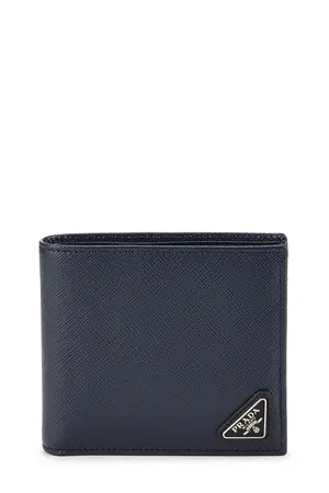 Prada Saffiano Bifold Wallet - Navy