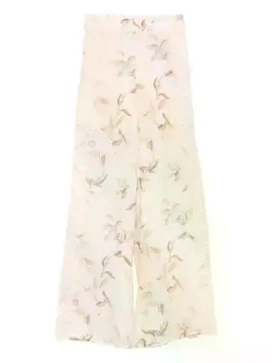 Zimmermann Floral-print Lace-insert Trousers