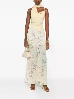 Zimmermann Floral-print Lace-insert Trousers