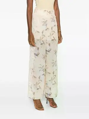 Zimmermann Floral-print Lace-insert Trousers