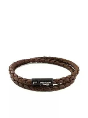 Tateossian Chelsea Braided-leather Bracelet - Brown