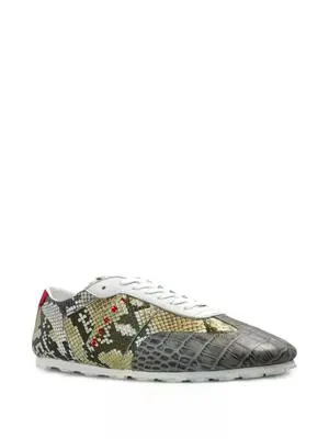 Marni Crocodile-effect Leather Sneakers