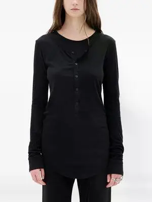 ANN DEMEULEMEESTER Vero Button-front Long-sleeve T-shirt