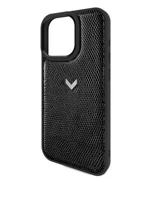 VELANTE Lizard-texture Iphone 16 Pro Max Case - Black