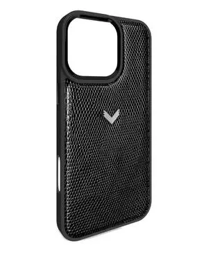 VELANTE Lizard-texture Iphone 16 Pro Max Case - Black