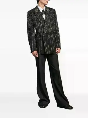 Amiri Crystal-stripe Double-breasted Blazer