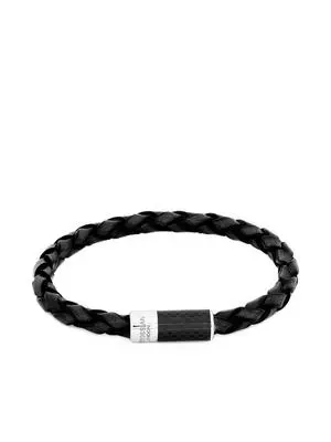 Tateossian Braided Leather Bracelet - Black
