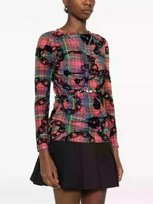 CHOPOVA LOWENA Chain-print Mesh Blouse