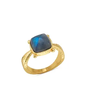 CAPUCINE DE WULF Blue Labradorite Mystic Eye Gem Ring - Blue/gold