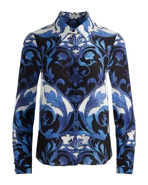Alice + Olivia Willa Silk Printed Blouse - Regal Retreat