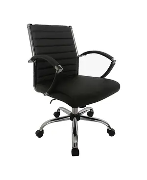 FURNITURE OF AMERICA Tioga 37-inch Faux Leather Height Adjustable Swivel Office Chair - Black